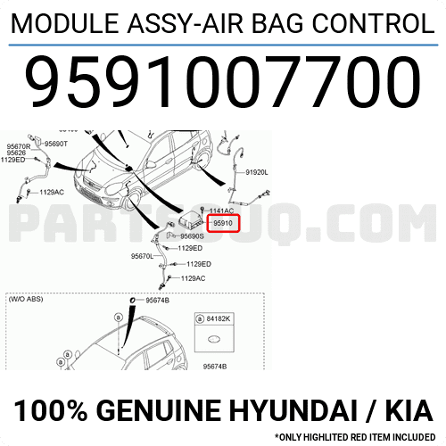 MODULE ASSY-AIR BAG CONTROL 9591007700 | Hyundai / KIA Parts | PartSouq