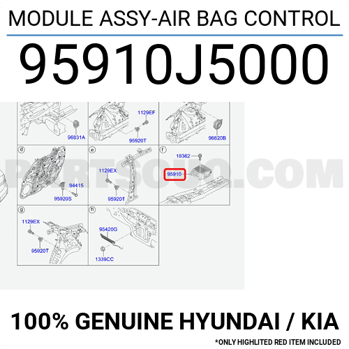 MODULE ASSY-AIR BAG CONTROL 95910J5000 | Hyundai / KIA Parts | PartSouq
