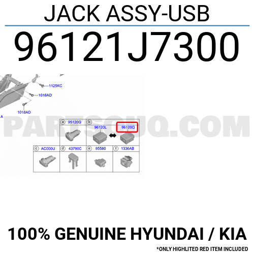 JACK ASSY-USB 96121J7300 | Hyundai / KIA Parts | PartSouq