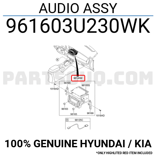 AUDIO ASSY 961603U230WK | Hyundai / KIA Parts | PartSouq
