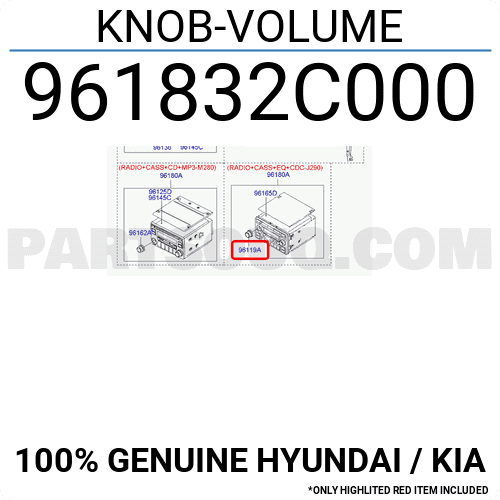 KNOB-VOLUME 961832C000 | Hyundai / KIA Parts | PartSouq