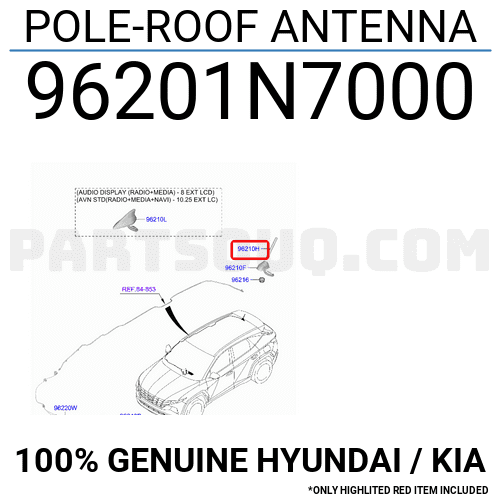 POLE-ROOF ANTENNA 96201N7000 | Hyundai / KIA Parts | PartSouq