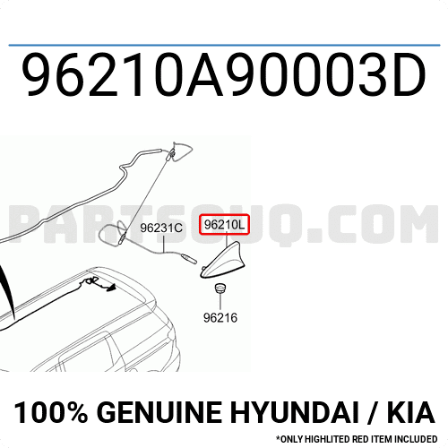 ANTENNA ASSY - COMBINATION 96210A90003D | Hyundai / KIA Parts | PartSouq