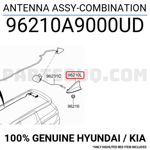 ANTENNA ASSY-COMBINATION 96210A9000UD | Hyundai / KIA Parts | PartSouq