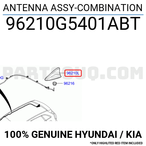 ANTENNA ASSY-COMBINATION 96210G5401ABT | Hyundai / KIA Parts | PartSouq
