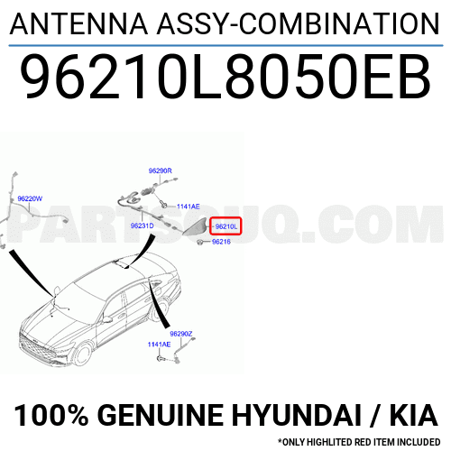 ANTENNA ASSY-COMBINATION 96210L8050EB | Hyundai / KIA Parts | PartSouq