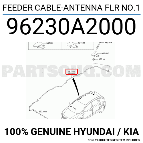FEEDER CABLE-ANTENNA FLR NO.1 96230A2000 | Hyundai / KIA Parts | PartSouq