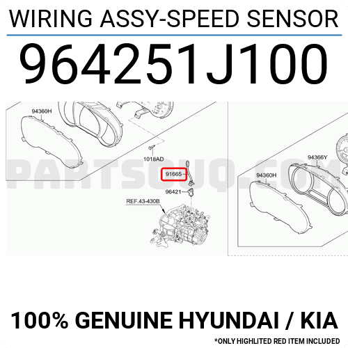 WIRING ASSY-SPEED SENSOR 964251J100 | Hyundai / KIA Parts | PartSouq