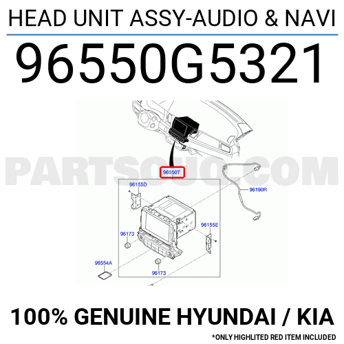 HEAD UNIT ASSY-AUDIO & NAVI 96550G5321 | Hyundai / KIA Parts | PartSouq