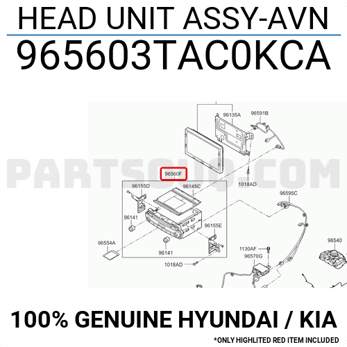 HEAD UNIT ASSY-AVN 965603TAC0KCA | Hyundai / KIA Parts | PartSouq