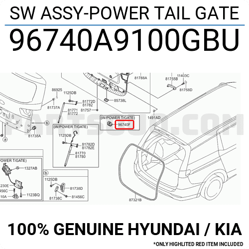 SW ASSY-POWER TAIL GATE 96740A9100GBU | Hyundai / KIA Parts | PartSouq