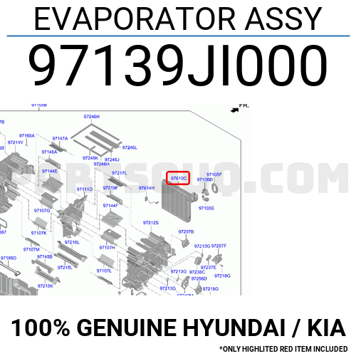 EVAPORATOR ASSY 97139JI000 | Hyundai / KIA Parts | PartSouq