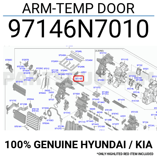 ARM-TEMP DOOR 97146N7010 | Hyundai / KIA Parts | PartSouq