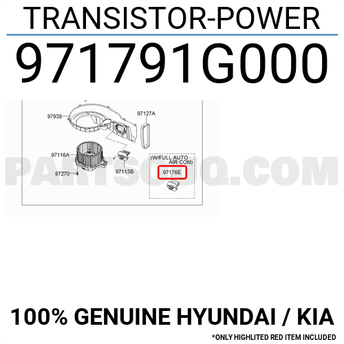 TRANSISTOR-POWER 971791G000 | Hyundai / KIA Parts | PartSouq