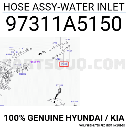 HOSE ASSY-WATER INLET 97311A5150 | Hyundai / KIA Parts | PartSouq