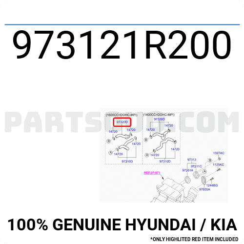 HOSE ASSY-WATER OUTLET 973121R200 | Hyundai / KIA Parts | PartSouq