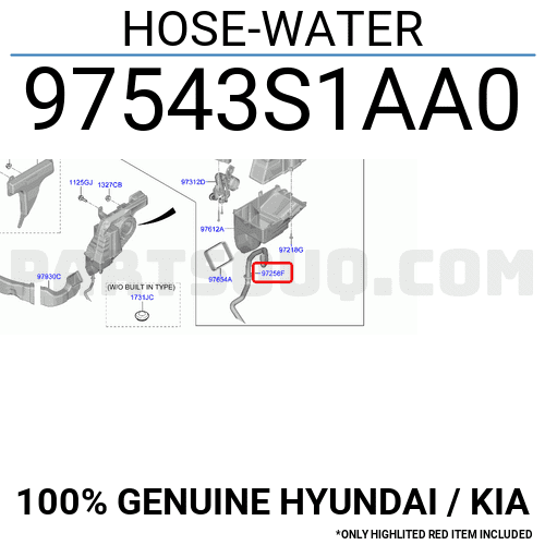 HOSE-WATER 97543S1AA0 | Hyundai / KIA Parts | PartSouq