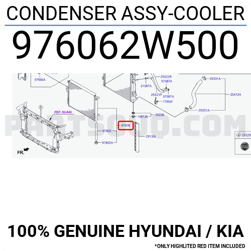 CONDENSER ASSY-COOLER 976062W500 | Hyundai / KIA Parts | PartSouq