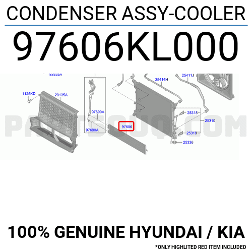 CONDENSER ASSY-COOLER 97606KL000 | Hyundai / KIA Parts | PartSouq