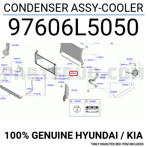CONDENSER ASSY-COOLER 97606L5050 | Hyundai / KIA Parts | PartSouq