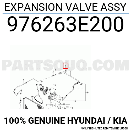 EXPANSION VALVE ASSY 976263E200 | Hyundai / KIA Parts | PartSouq