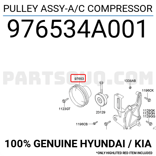 PULLEY ASSY-A/C COMPRESSOR 976534A001 | Hyundai / KIA Parts | PartSouq