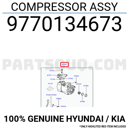 COMPRESSOR ASSY 9770134673 | Hyundai / KIA Parts | PartSouq