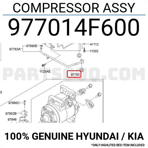 COMPRESSOR ASSY 977014F600 | Hyundai / KIA Parts | PartSouq