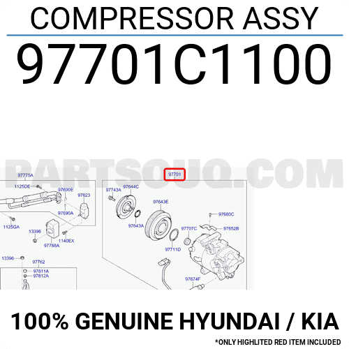 COMPRESSOR ASSY 97701C1100 | Hyundai / KIA Parts | PartSouq