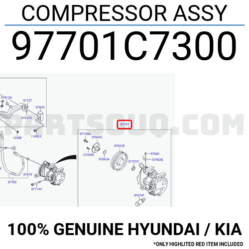 COMPRESSOR ASSY 97701C7300 | Hyundai / KIA Parts | PartSouq