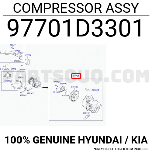 COMPRESSOR ASSY 97701D3301 | Hyundai / KIA Parts | PartSouq