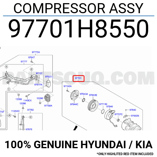COMPRESSOR ASSY 97701H8550 | Hyundai / KIA Parts | PartSouq