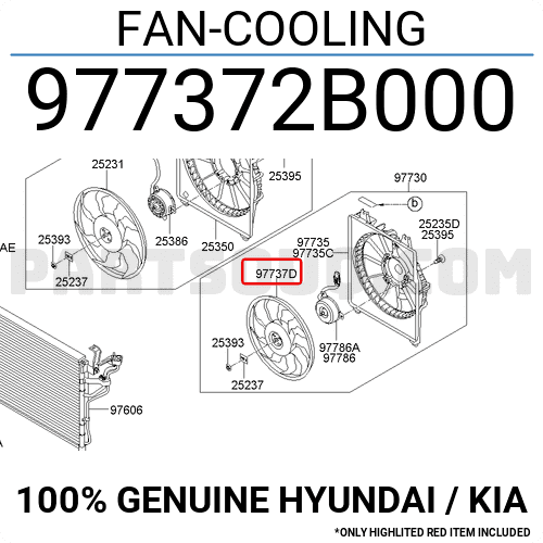 FAN-COOLING 977372B000 | Hyundai / KIA Parts | PartSouq