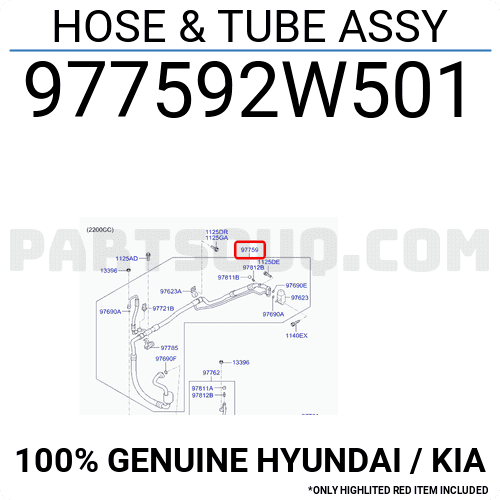 HOSE & TUBE ASSY 977592W501 | Hyundai / KIA Parts | PartSouq