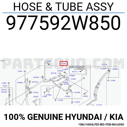 HOSE & TUBE ASSY 977592W850 | Hyundai / KIA Parts | PartSouq
