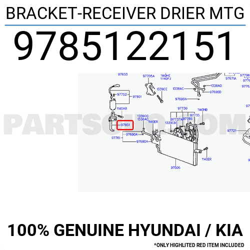 BRACKET-RECEIVER DRIER MTG 9785122151 | Hyundai / KIA Parts | PartSouq