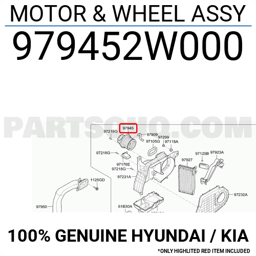 MOTOR & WHEEL ASSY 979452W000 | Hyundai / KIA Parts | PartSouq