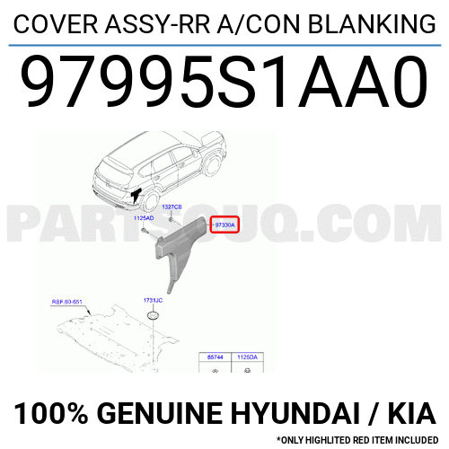 COVER ASSY-RR A/CON BLANKING 97995S1AA0 | Hyundai / KIA Parts | PartSouq