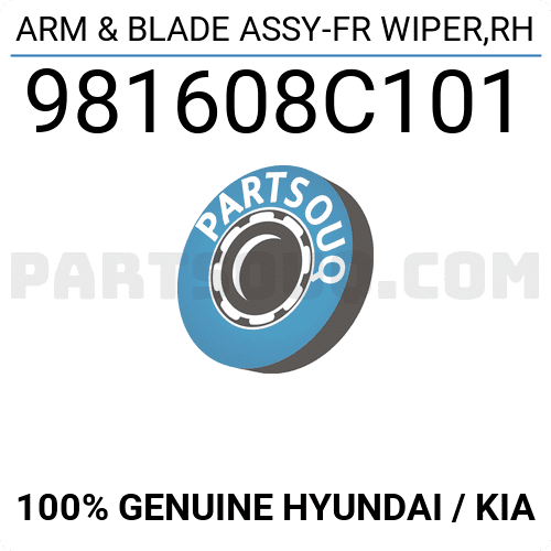 ARM & BLADE ASSY-FR WIPER,RH 981608C101 | Hyundai / KIA Parts | PartSouq