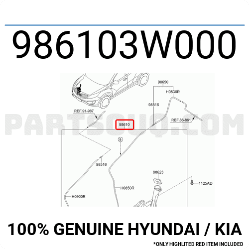 RESERVOIR & PUMP ASSY - WASHER 986103W000 | Hyundai / KIA Parts | PartSouq