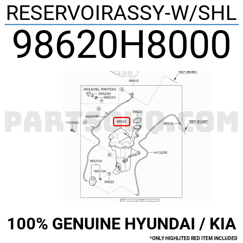 RESERVOIRASSY-W/SHL 98620H8000 | Hyundai / KIA Parts | PartSouq