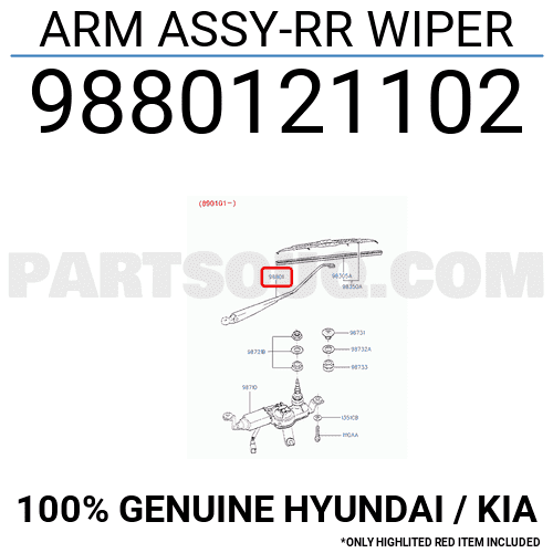 ARM ASSY-RR WIPER 9880121102 | Hyundai / KIA Parts | PartSouq