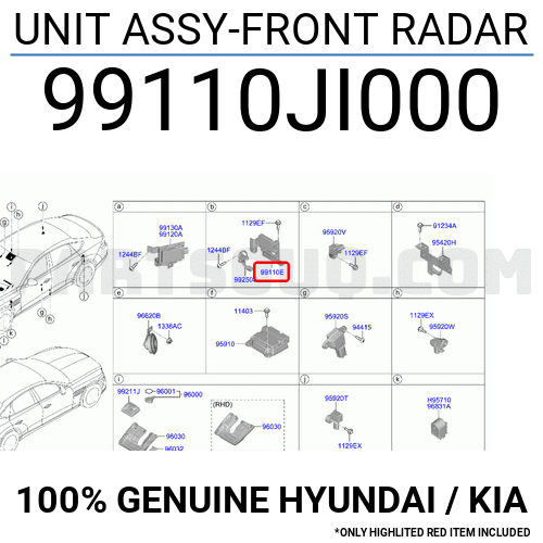 UNIT ASSY-FRONT RADAR 99110JI000 | Hyundai / KIA Parts | PartSouq