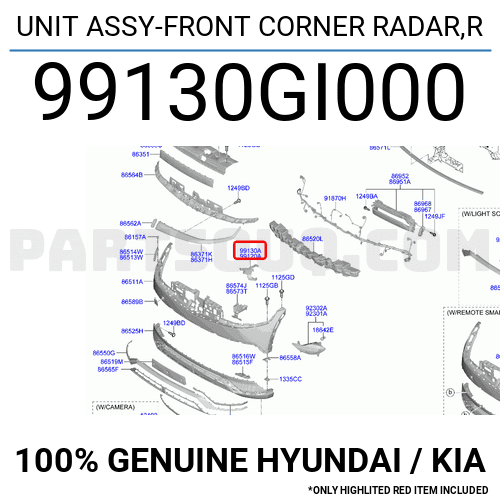 UNIT ASSY-FRONT CORNER RADAR,R 99130GI000 | Hyundai / KIA Parts | PartSouq