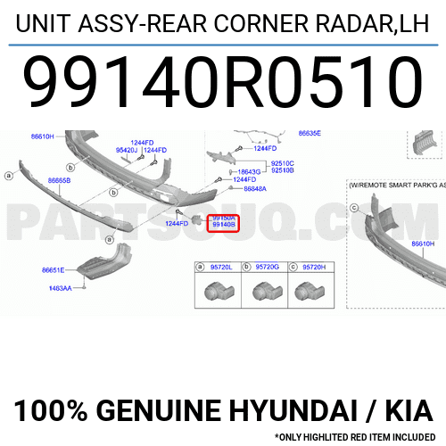 UNIT ASSY-REAR CORNER RADAR,LH 99140R0510 | Hyundai / KIA Parts | PartSouq