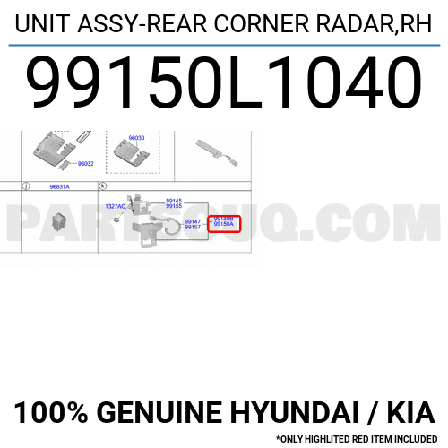 UNIT ASSY-REAR CORNER RADAR,RH 99150L1040 | Hyundai / KIA Parts | PartSouq