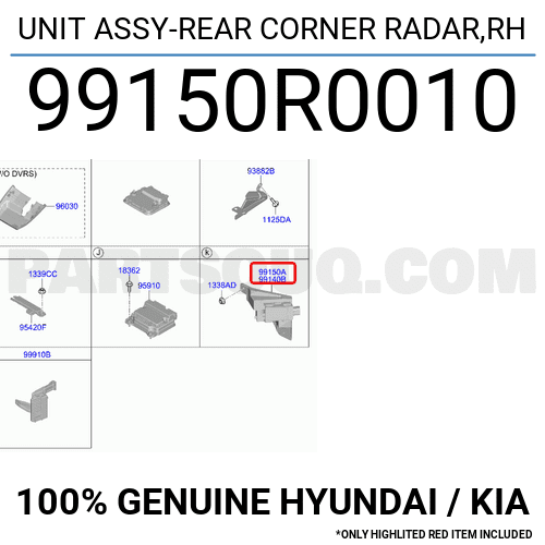 UNIT ASSY-REAR CORNER RADAR,RH 99150R0010 | Hyundai / KIA Parts | PartSouq