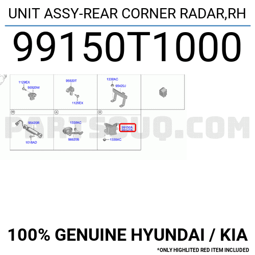 UNIT ASSY-REAR CORNER RADAR,RH 99150T1000 | Hyundai / KIA Parts | PartSouq