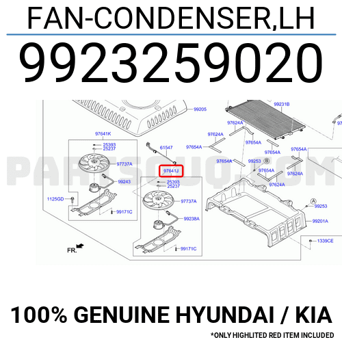 FAN-CONDENSER,LH 9923259020 | Hyundai / KIA Parts | PartSouq
