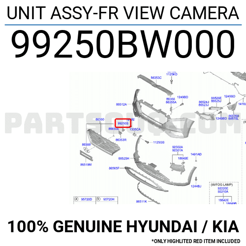 UNIT ASSY-FR VIEW CAMERA 99250BW000 | Hyundai / KIA Parts | PartSouq
